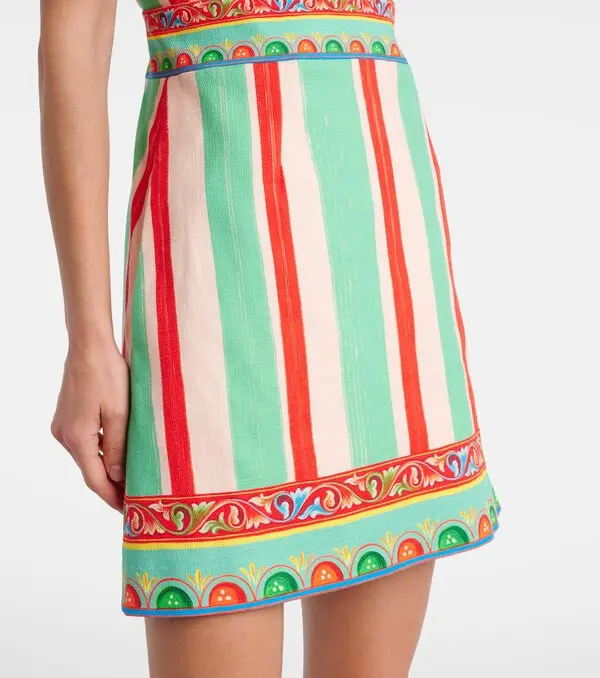 Dolce & Gabbana Taormina Striped Cotton-blend Minidress