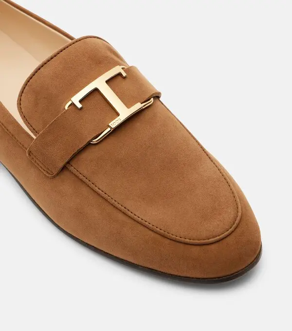 TOD'S T Timeless Suede Loafers - Brown