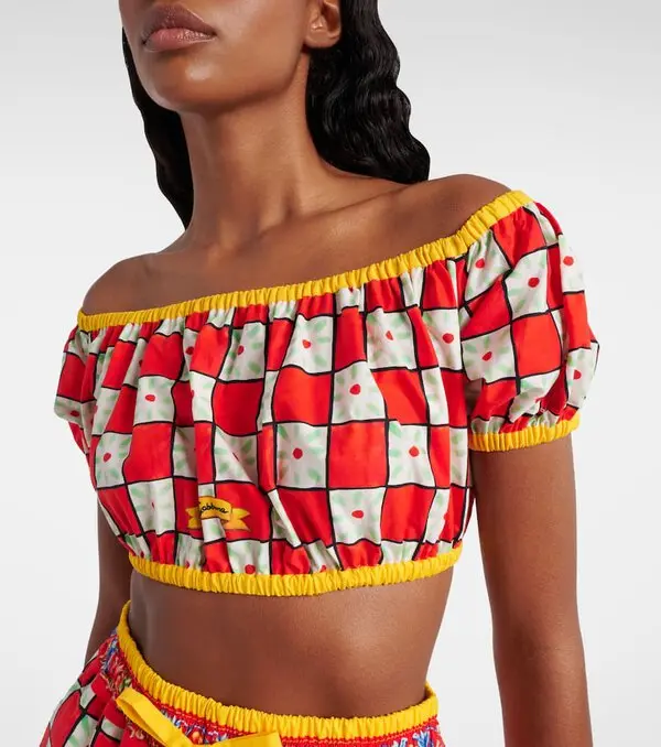 Dolce & Gabbana Patterned Cotton Crop Top