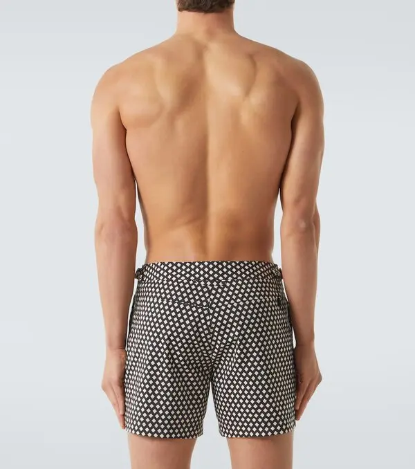 TOM FORD Checked Swim Trunks - Black