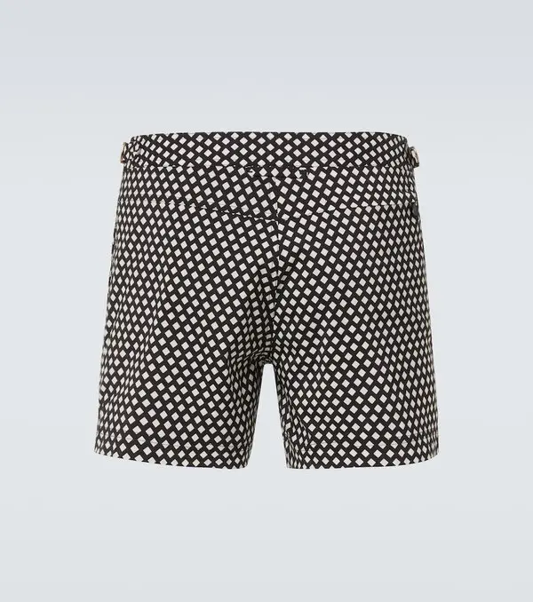 TOM FORD Checked Swim Trunks - Black