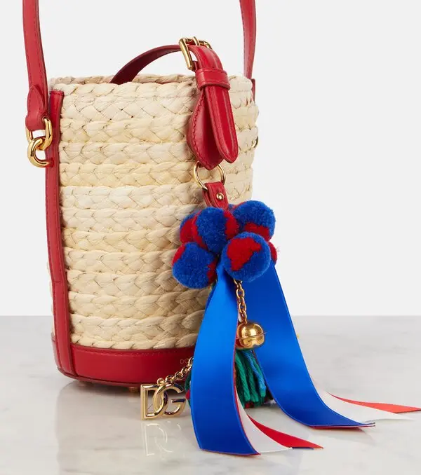 Dolce & Gabbana Taormina Carla Medium Raffia Bucket Bag - Neutrals