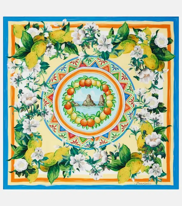 Dolce & Gabbana Printed Silk Twill Scarf - Multicoloured