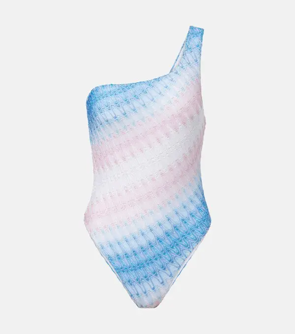 Missoni Zigzag Ombré Lamé One-piece Swimsuit - Blue