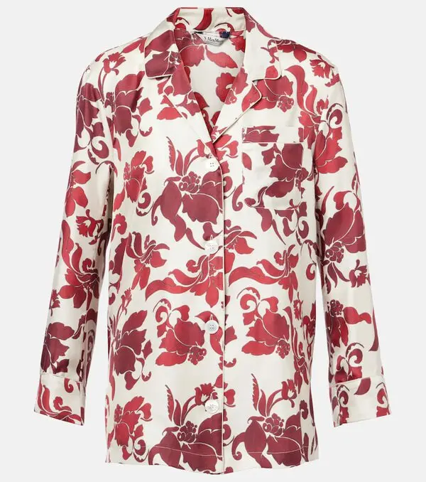 Max Mara Alan Silk Jacquard Blazer - Red