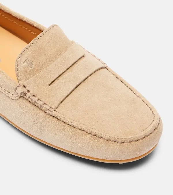 TOD'S Gommino Bubble Suede Driving Shoes - Beige