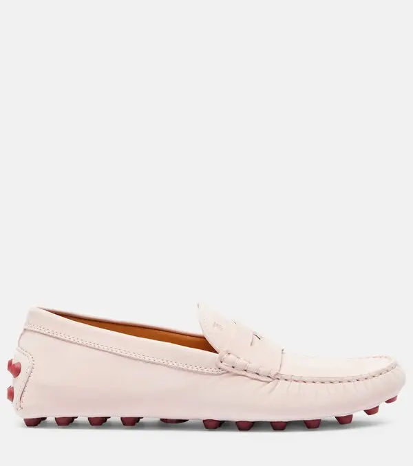 TOD'S Gommino Bubble Suede Driving Shoes Rosso India - Neutrals