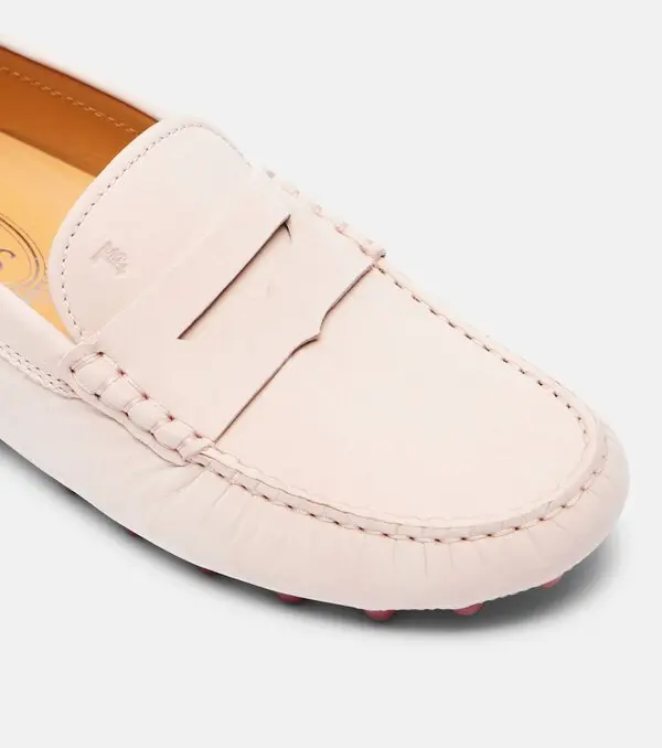 TOD'S Gommino Bubble Suede Driving Shoes Rosso India - Neutrals