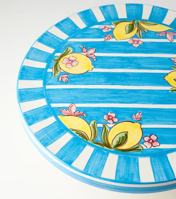 Dolce & Gabbana Taormina Striped Ceramic Cake Stand