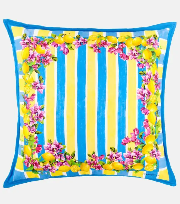 Dolce & Gabbana Taormina Striped Cotton Cushion - Blue