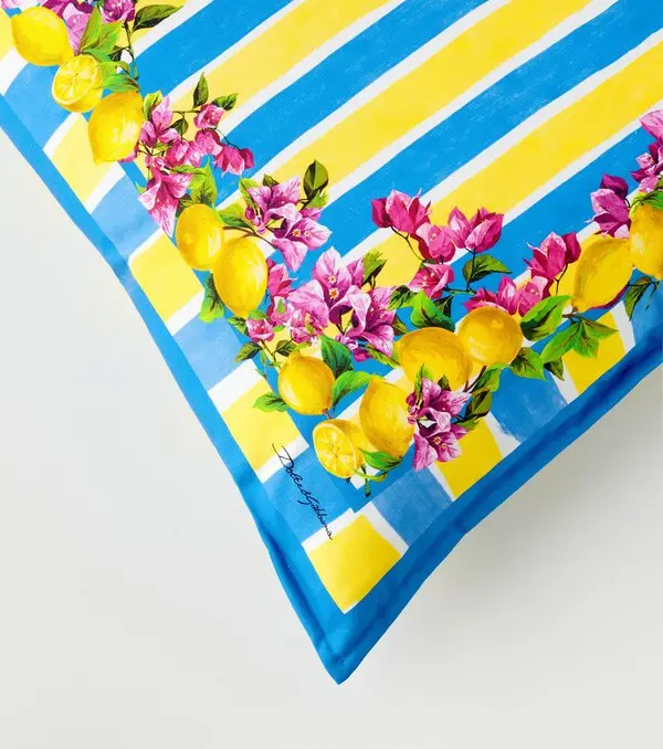 Dolce & Gabbana Taormina Striped Cotton Cushion - Blue