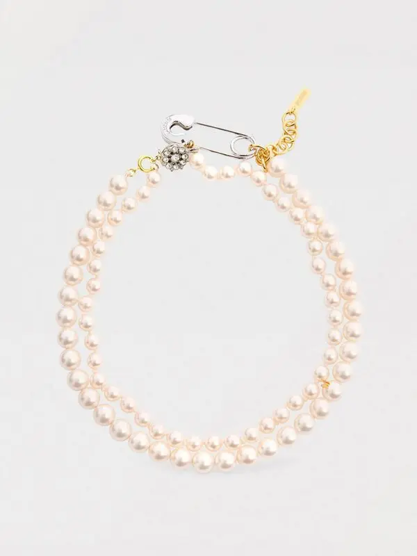 Moschino Embellished Pearl Necklace - White