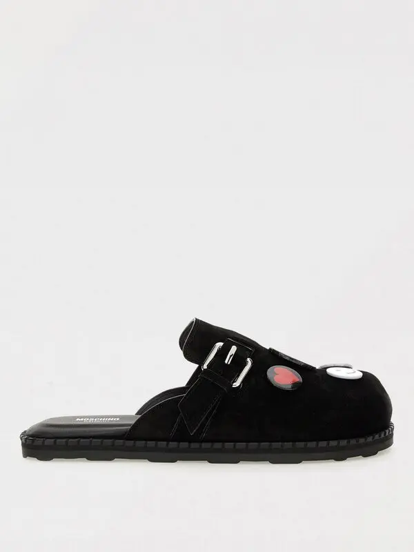 Moschino Embellished Buckled Slip-on Shoes - Black