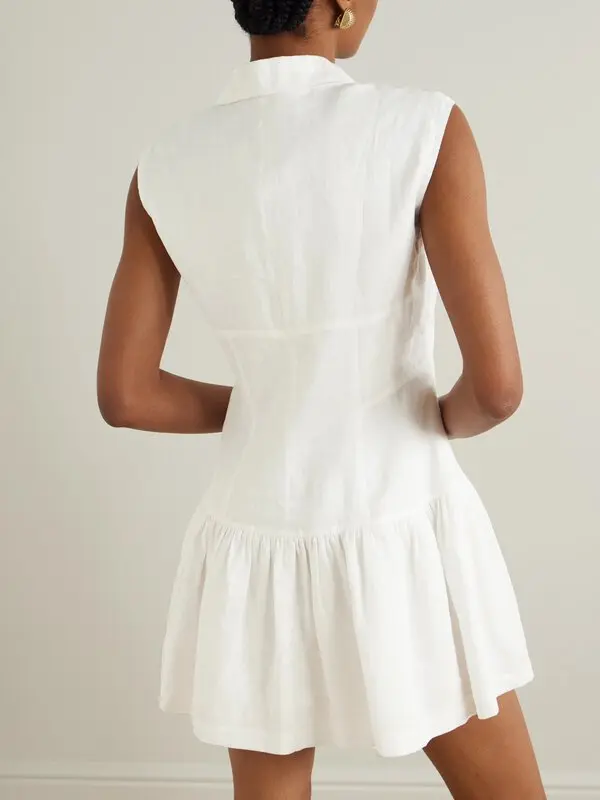 Frame Linen Dress In White - 50% Off | Editorialist