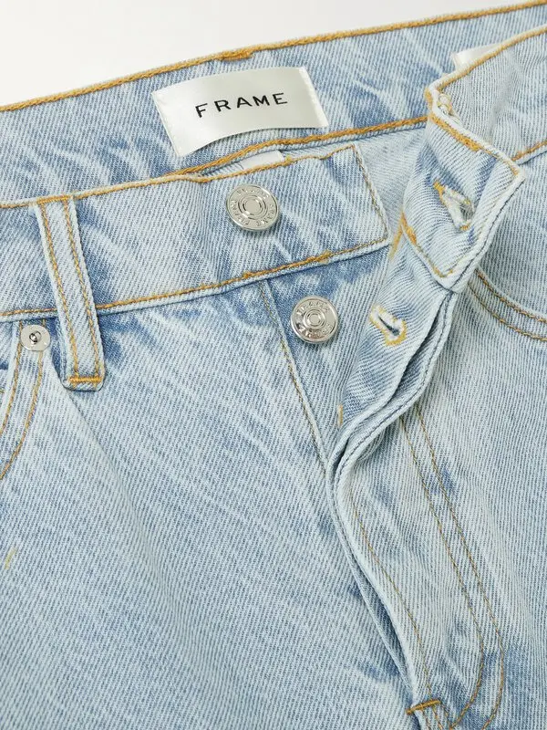 FRAME Appliquéd Cropped High-rise Straight-leg Jeans