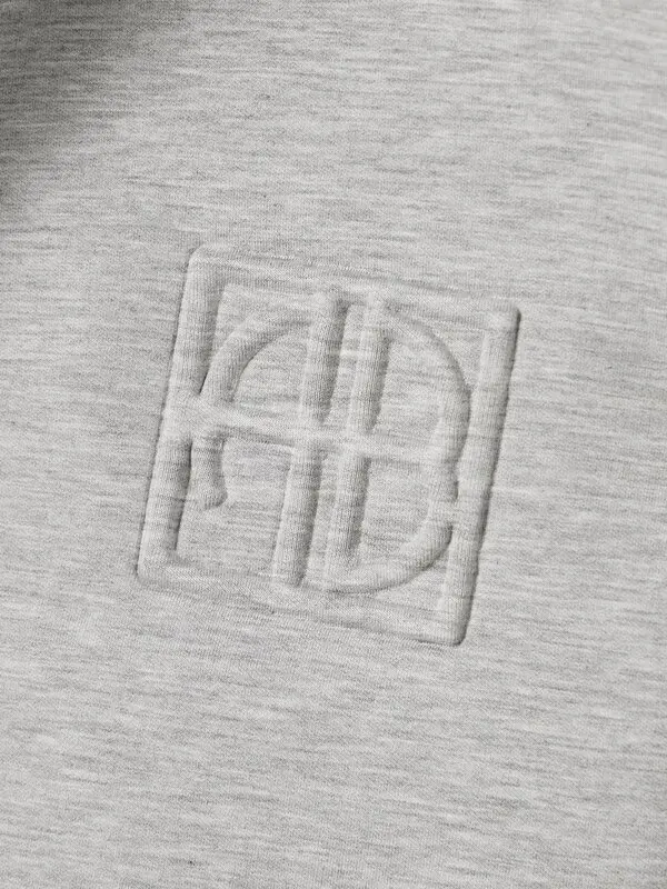 ANINE BING Embossed Stretch-jersey Hoodie
