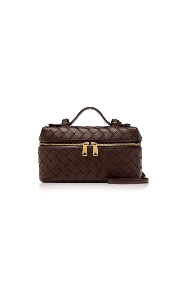 Bottega Veneta Intrecciato Leather Vanity Case - Brown