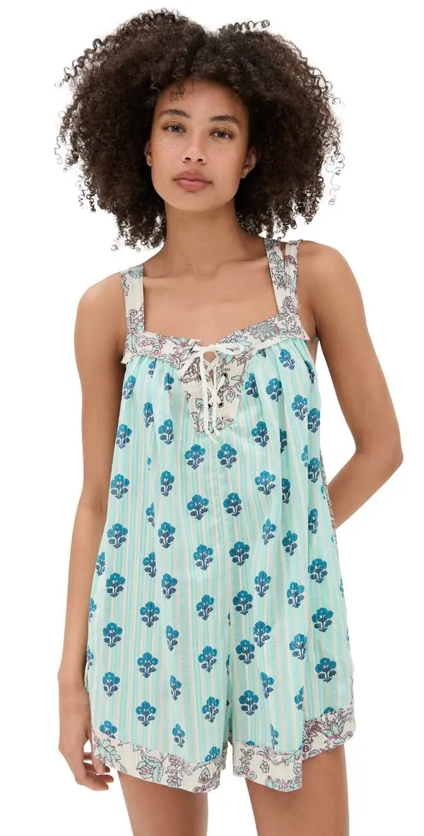 Free People Port Au Prince Piece Romper - Tea Combo