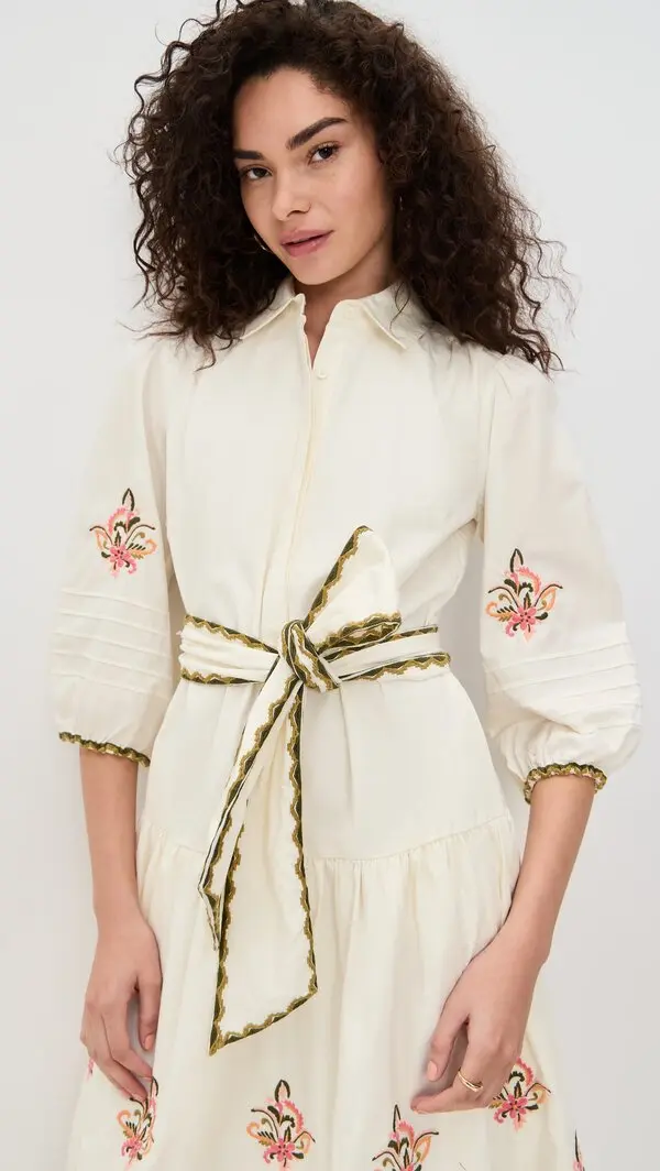 sachin and babi light blue dress Shoshanna Costas Eyelet-Embroidered Minidress