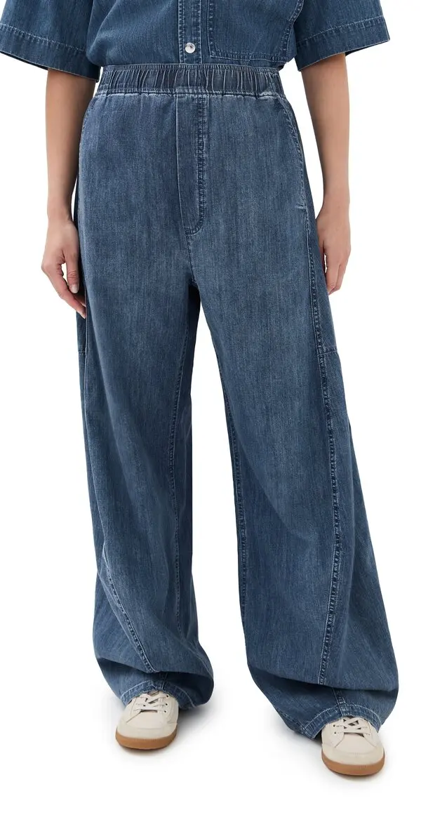 Tibi Winslow Chambray Pants - Classic Blue