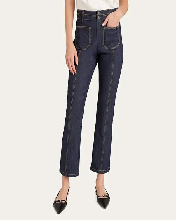Cinq À Sept Dorothea Patch Pocket Pants - Indigo