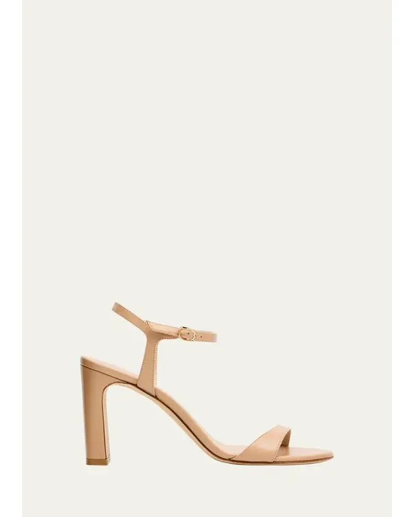 STUART WEITZMAN Babette Leather Ankle-strap Sandals - Beige