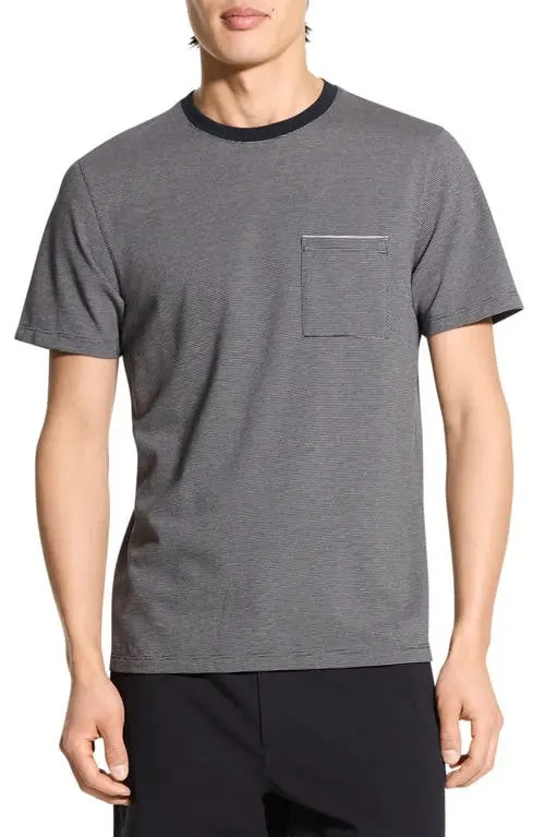Theory Bird's Eye Ringer T-shirt - Carbon Multi