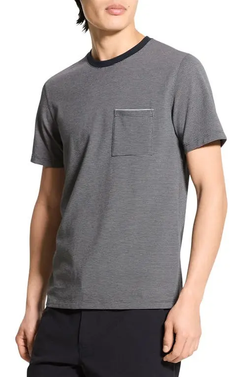 Theory Bird's Eye Ringer T-shirt - Carbon Multi