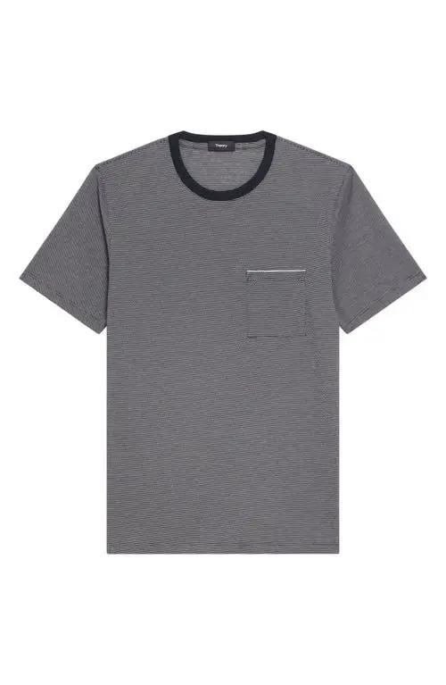 Theory Bird's Eye Ringer T-shirt - Carbon Multi