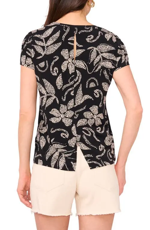 Vince Camuto Keyhole Floral Top