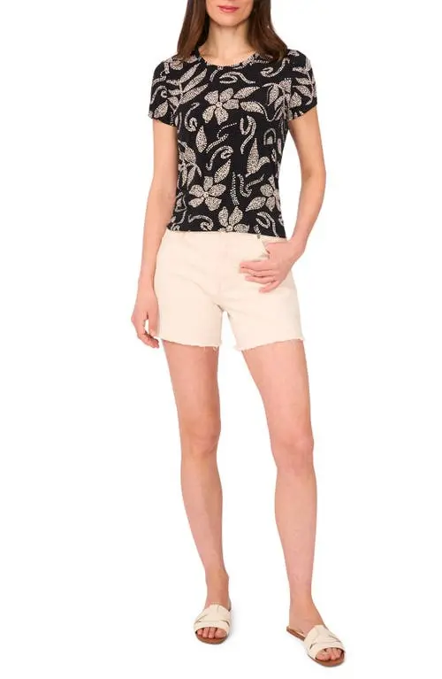 Vince Camuto Keyhole Floral Top