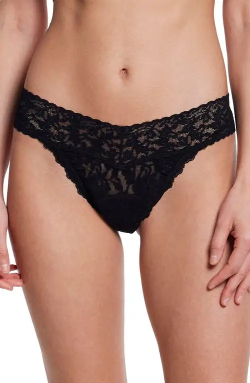 Hanky Panky X Saalt Signature Lace Leakproof Original Rise Thong - Black