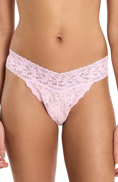 Hanky Panky X Saalt Signature Lace Leakproof Original Rise Thong - Bliss Pink