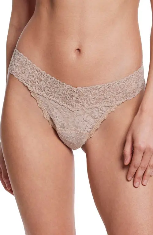 Hanky Panky X Saalt Signature Lace Leakproof Original Rise Thong - Chai