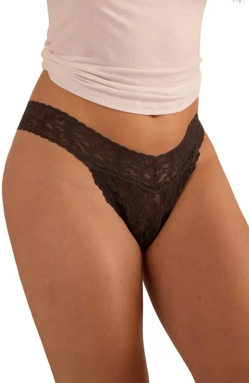 Hanky Panky X Saalt Signature Lace Leakproof Original Rise Thong - Granite