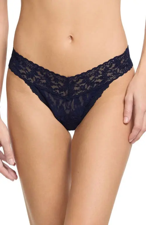 Hanky Panky X Saalt Signature Lace Leakproof Original Rise Thong - Navy