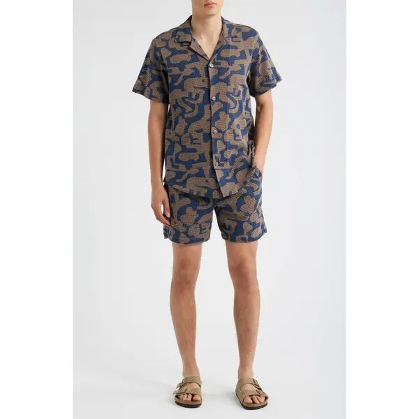 Oas Printed Net Shorts - Morel