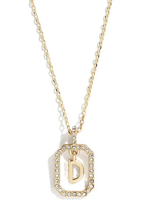 Baublebar Alicia Initial Pendant Necklace - Clear - D
