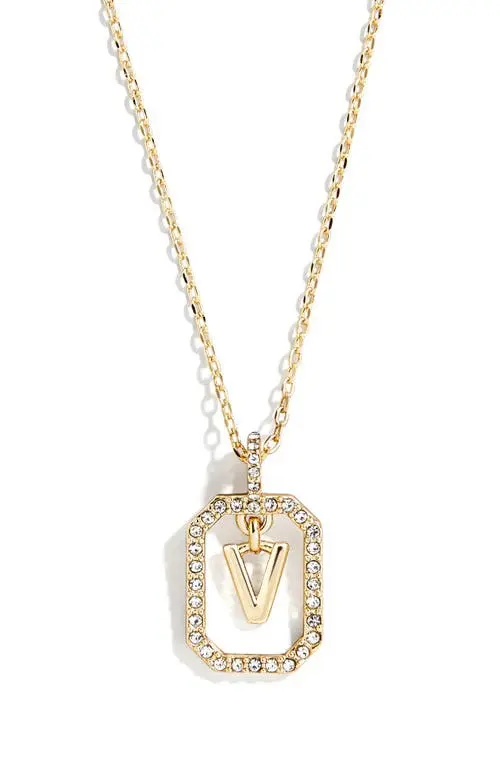 Baublebar Alicia Initial Pendant Necklace - Clear - V