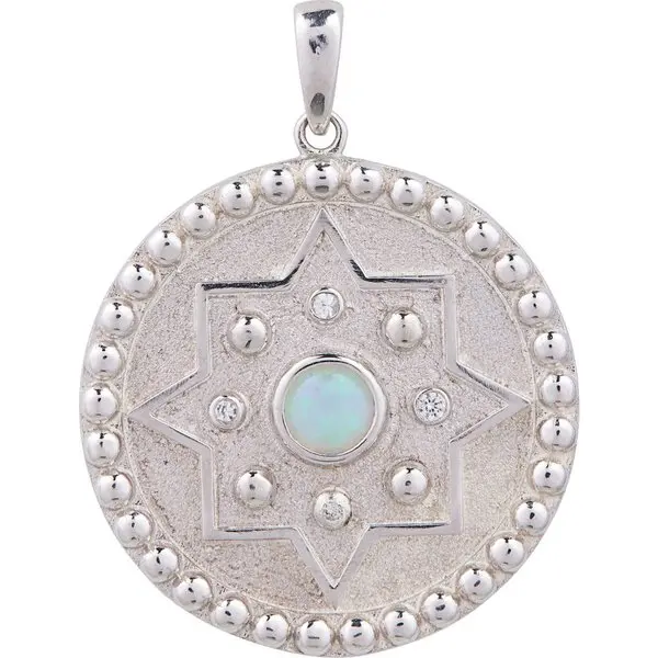 Anzie Dew Drop Opal Pendant - White