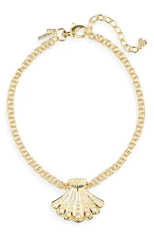 Lele Sadoughi Fan Shell Collar Necklace - Gold