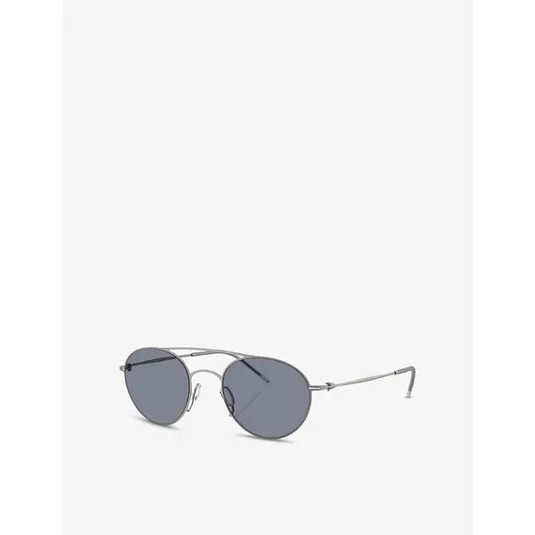 Giorgio Armani Pilot-frame Metal Sunglasses - Grey