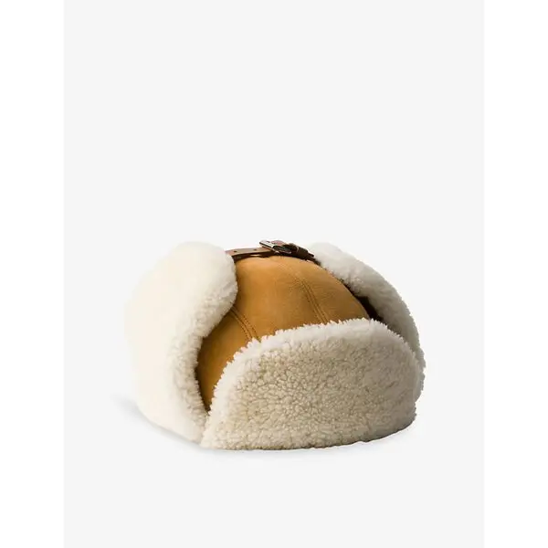 Prada Shearling Suede Trapper Hat - Neutral