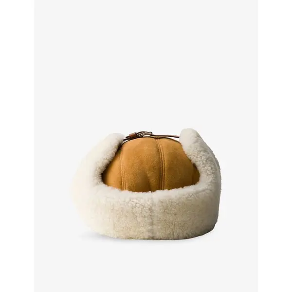 Prada Suede Shearling Trapper Hat - Neutral