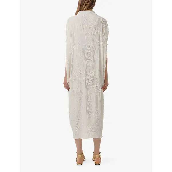 LEEM Circular Pattern Plisse Woven Kaftan