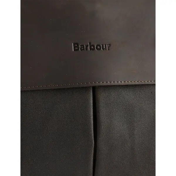 Barbour Leather-trimmed Waxed-cotton Briefcase