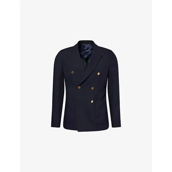 Paul Smith Double-breasted Notched-collar Woven Jacket