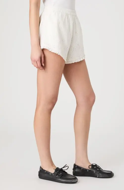 French Connection Cotton Eyelet Shorts With Ruffle Hem
