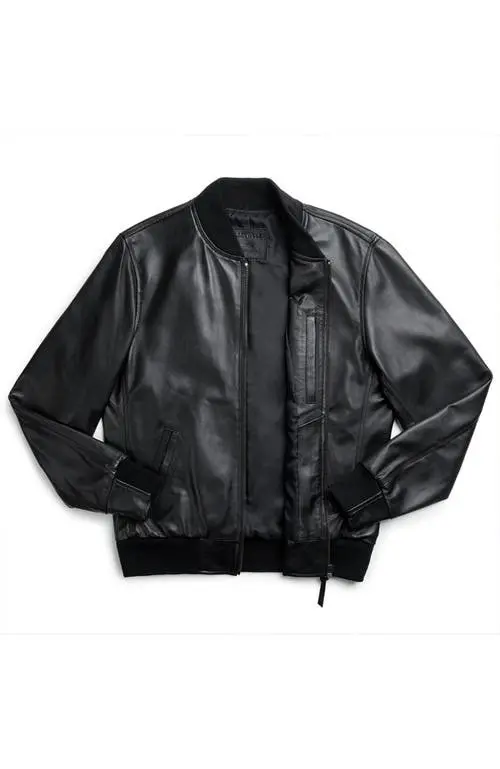 LAST WOLF Elk Leather Bomber Jacket