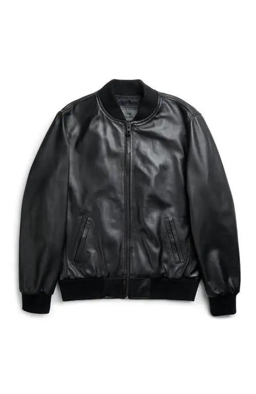 LAST WOLF Elk Leather Bomber Jacket